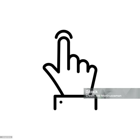 Clicker Pointer Hand Line Icon Editable Stroke Pixel Perfect For Mobile And Web Stock