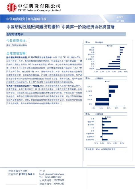 中国结构性通胀问题出现缓和，中美第一阶段经贸协议将签署