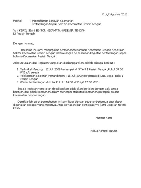 Contoh Surat Permohonan Bantuan Pengawalan Polisi 46 Koleksi Gambar