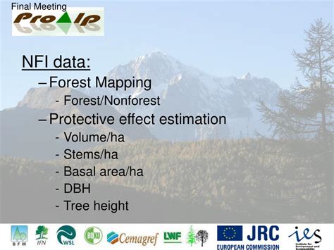 Ppt Overview On Data Used Nfi Datamodels Thematic Data Digital Terrain Model Landsat Imagery