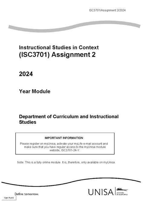 Isc3701 Assignment 2 Uploaded 04april 2024 Due May 14 Isc3701