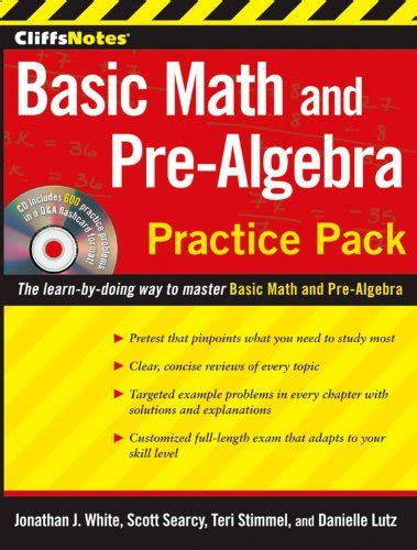 Cliffsnotes Basic Math And Pre Algebra Practice Pack With Cd Lutz