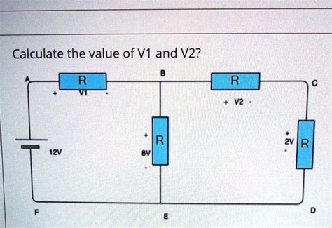 solved calculate the value of v1 and v2 b r r v2 r 2v r 12v
