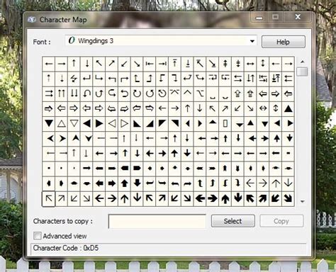 Word Wingdings Character Map