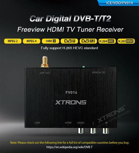 Car DVB-T2 DVB-T Freeview Digital TV Receiver Automobile DTV Box Tuner ...