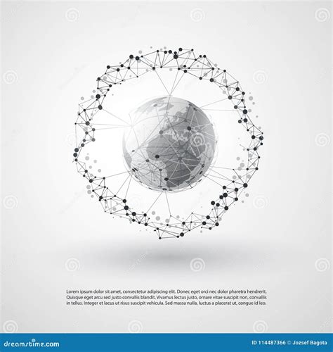 Abstract Cloud Computing And Global Network Connections Concept Design