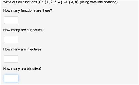 Solved Write Out All Functions F A B Using Chegg