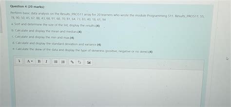 solved question 4 20 marks perform basic data analysis on