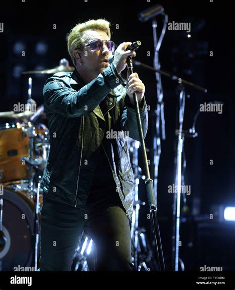 Irish Singer Bono Performs With U2 At The O2 Arena In London On October