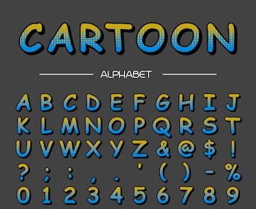 Cartoon Alphabet Vector Font Premium Vector