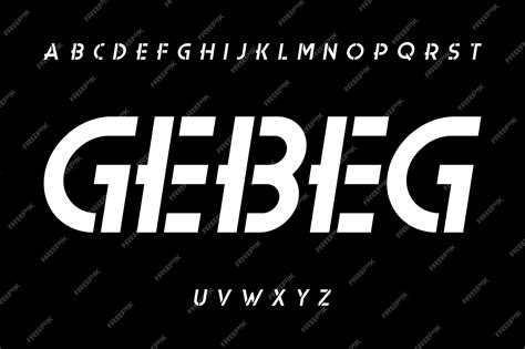 Premium Vector Modern Geometric With Sharp Edges Font Vector
