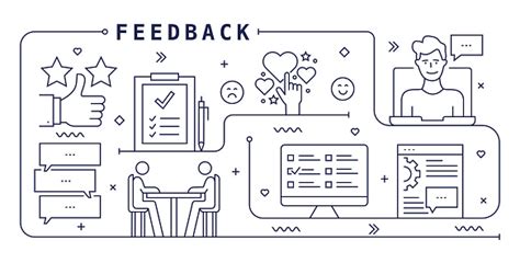 피드백 벡터 디자인 디자인은 편집 가능하며 색상을 변경할 수 있습니다 창의력 아이콘의 벡터 세트 회원 평가 설문 조사 의견 의견