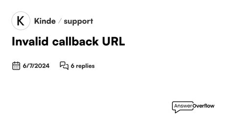 Invalid Callback Url Kinde