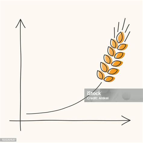 밀 모양 성장 그래프 개념 채식주의 자 건강 한 라이프 스타일 식사 자연 식품 농업 Gmo 채식주의 시리얼 새로운 수확 등 이동