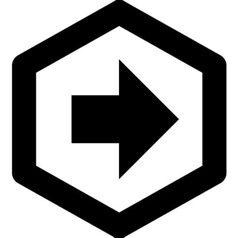 Arrow Right Bold Hexagon Outline Icon Svg Png Free Download