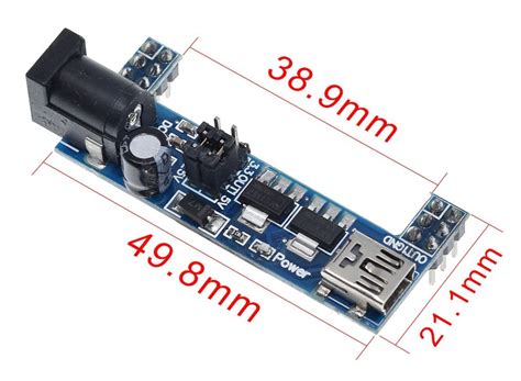 Breadboard Voeding Module 3 3V 5 0V USB Mini Power Plug Blauw DomoticX