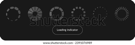 Loading Indicators Set Download Progress Round Stock Vector Royalty