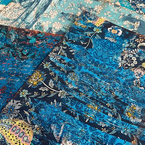 Navy Blue Baroque Floral Journal Paper Pack Stamprints Vintage Designs