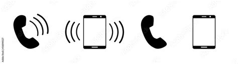 Phone Ringing Icons Set On Transparent Background Ringing Phones On Transparent Background