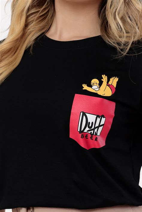 T Shirt Homer Simpson Duff Beer Bolso Preto Atacado Tshirt Use