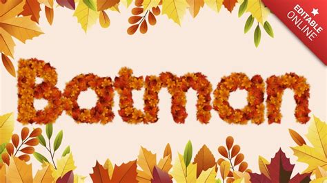 Batman | Autumn | Text Effect Generator