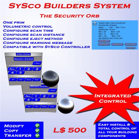 Second Life Marketplace Scobas Sysco Security Orb