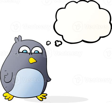 Hand Drawn Thought Bubble Cartoon Penguin 45122774 Png