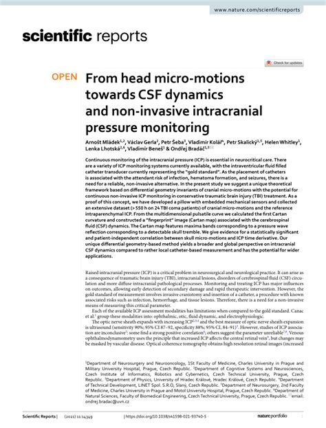 Pdf From Head Micro Motions Towards Csf Dynamics And Non Invasive