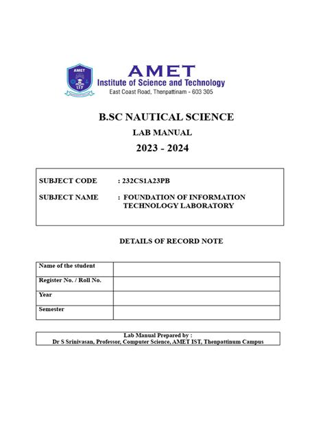 Bsc 2nd Sem Foit Lab Manual Pdf Spreadsheet Microsoft Access