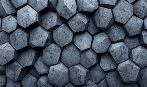 A Close Up Of Stacked Basalt Columns Reveals Their Geometric Shapes And Weathered Gray Stone