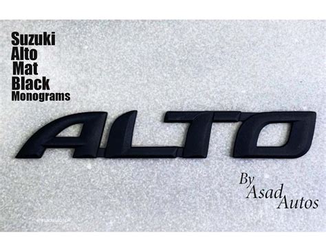 Alto Logo Matt Black Emblem For Suzuki Alto Stylish And Durable Asad Autos