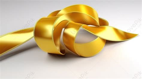 3d 일러스트레이션의 골드 스트라이프 컬 실크 리본 실크 배경 실크 리본 배경 금 배경 이미지 Hd 실크 실크 리본