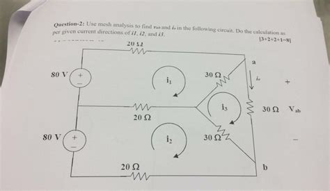 Solved Question Use Mesh Analysis To Find Vab And Io In Chegg