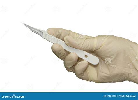 Scalpel In Hand Stock Image Image Of Finger Instrument 57102733