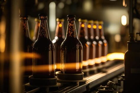 Premium Ai Image Brown Glass Beer Drink Alcohol Bottles Illustration