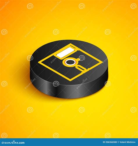 Isometric Line Floppy Disk In The 5 25 Inch Icon Isolated On Yellow Background Stock Vector