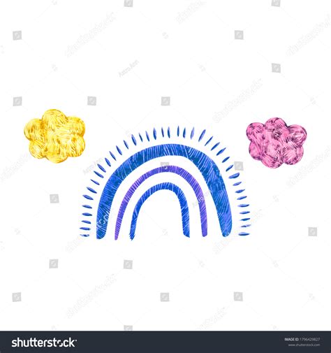 Rainbow Clipart Baby Cute Rainbow Watercolor Stock Illustration Shutterstock