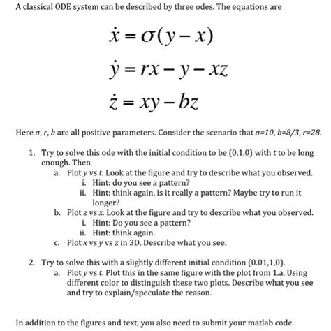 Solved A Classical Ode System Can Be Described By Three