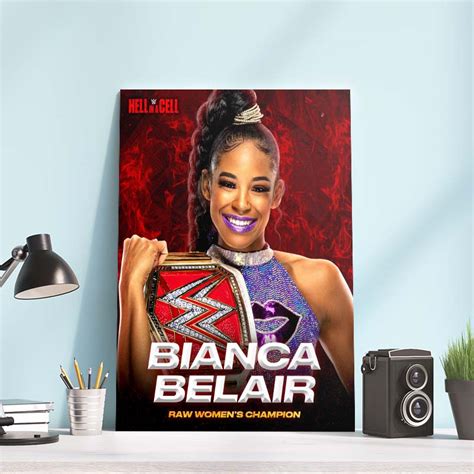 Wwe Hell In A Cell Bianca Belair Raw Womens Champion Home Decor Poster