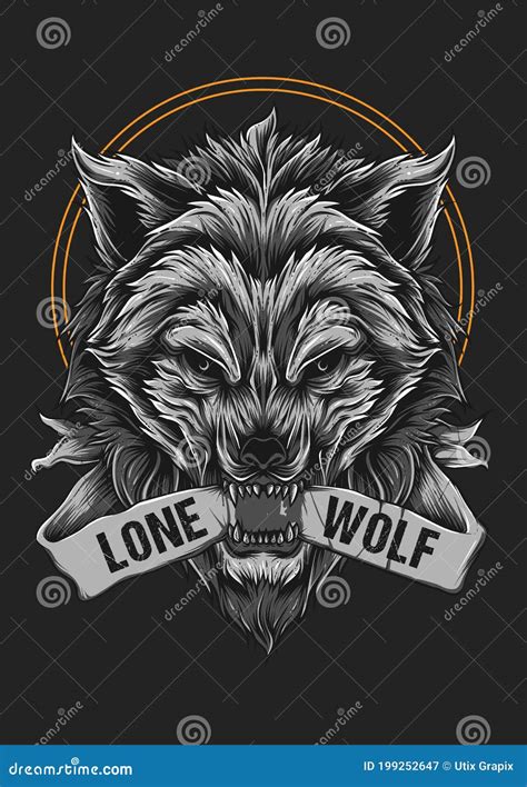 Lone Wolf T Shirt Design Stock Vector Illustration Of Wildlife 199252647