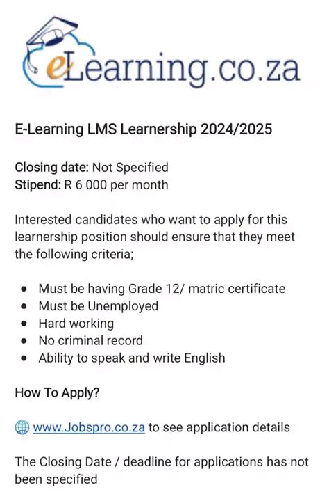 E Learning Lms Learnership 20242025