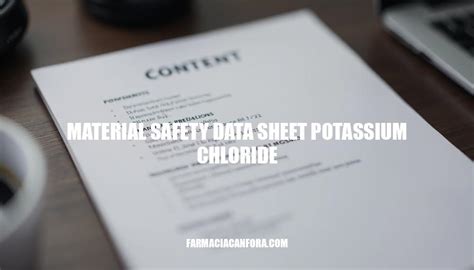 Material Safety Data Sheet Potassium Chloride Information