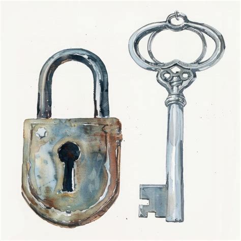 Premium Photo A Drawing Of A Padlock With A Lock And A Key