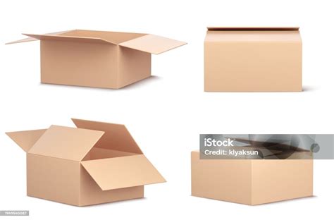 3d 빈 배달 골 판지 상자 벡터 아이콘을 엽니 다 3차원 형태에 대한 스톡 벡터 아트 및 기타 이미지 3차원 형태 갈색 개체 그룹 Istock