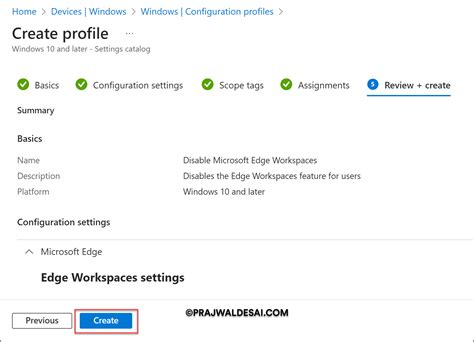 how to disable microsoft edge workspaces using intune
