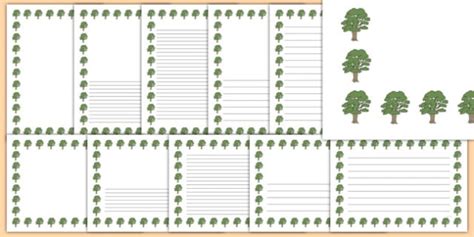 Sycamore Tree Themed Page Borders