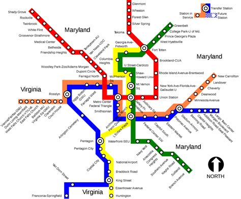 Mapa Del Metro De Washington Washington Subway Infografia