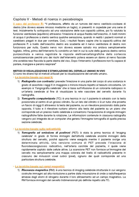 Metodi Di Ricerca In Psicobiologia Riassunto Docsity