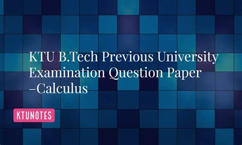 Ktu Differential Equations Exam Question Papers
