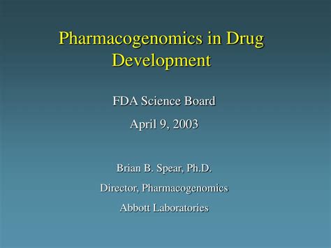 Ppt Pharmacogenomics In Drug Development Powerpoint Presentation